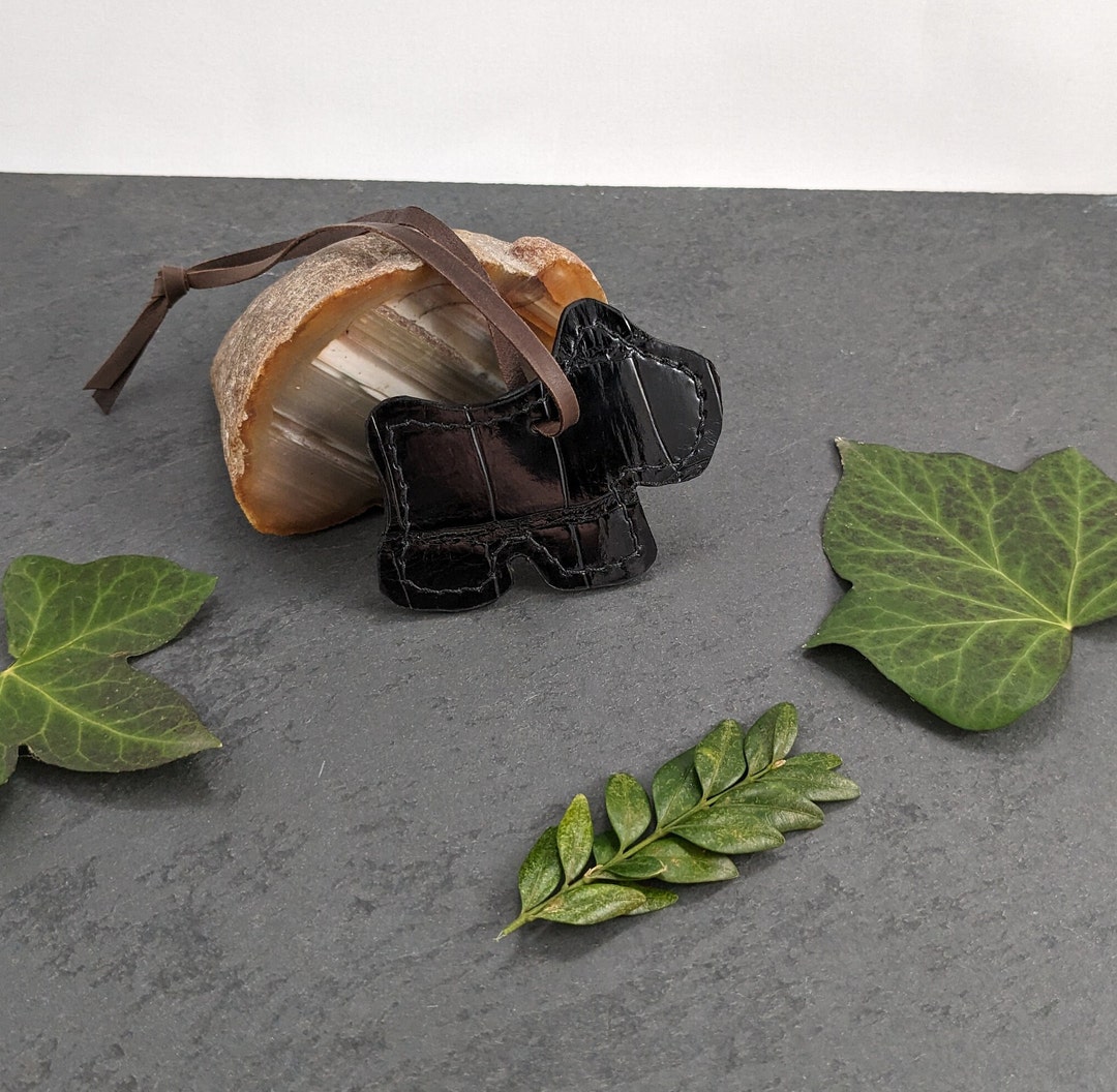 Genuine Alligator Leather Dog Shaped Purse Charm | Terrier Bag Charm ...