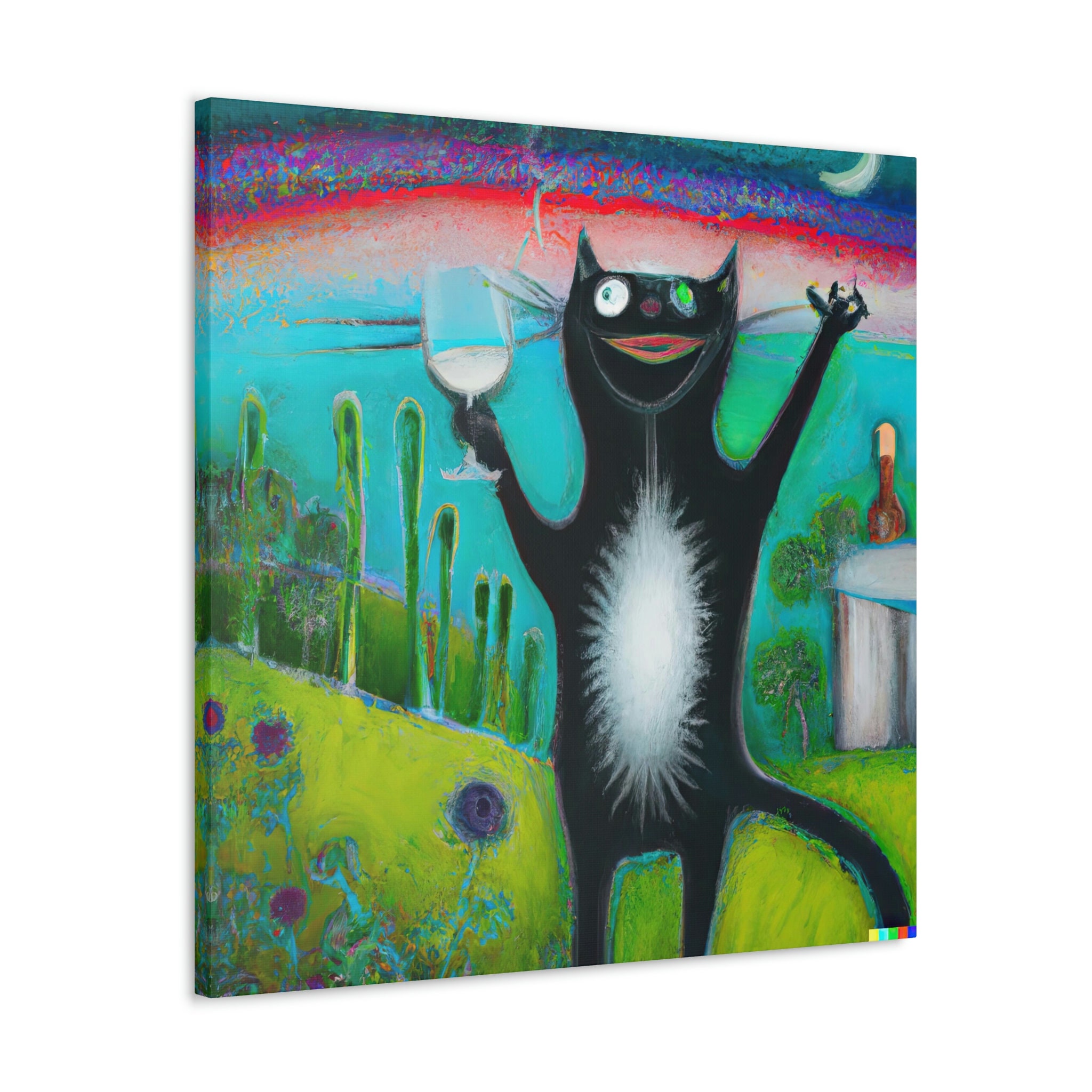 Whimsical Cat Art Funny Cat Wall Decor Cat Illustration Gorgeous Art ...