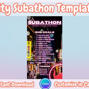 CITY SUBATHON TEMPLATE Vtuber Twitch Subathon Social Package Twitch ...
