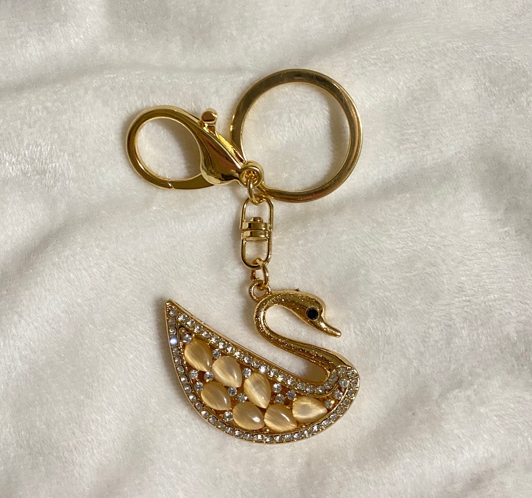 Cream Swan Keychain Elegant Accessories - Etsy