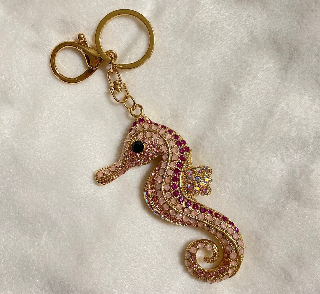 Seahorse Keychains Gold Pink Coquette Coastal Grandma Granddaughter ...