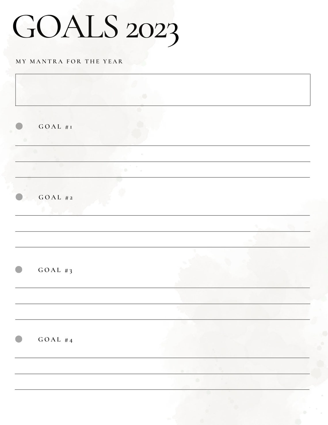 Printable Goals Tracker, Printable Goals Planner, Goals Progress ...