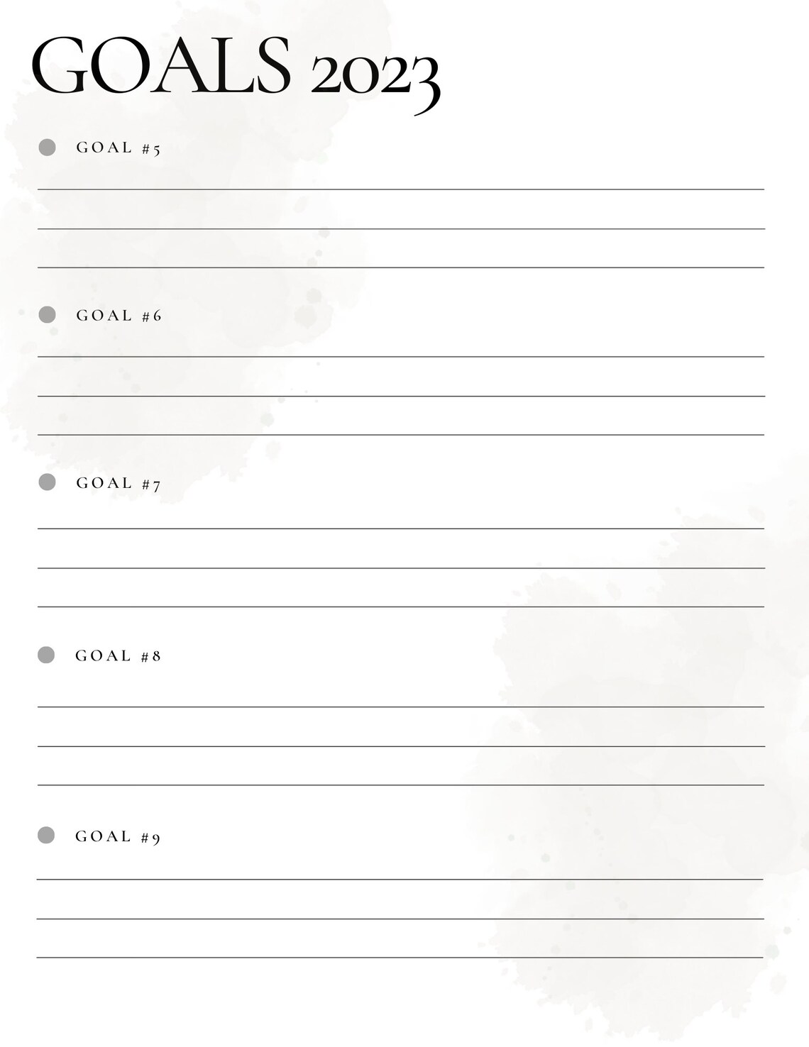 Printable Goals Tracker, Printable Goals Planner, Goals Progress ...