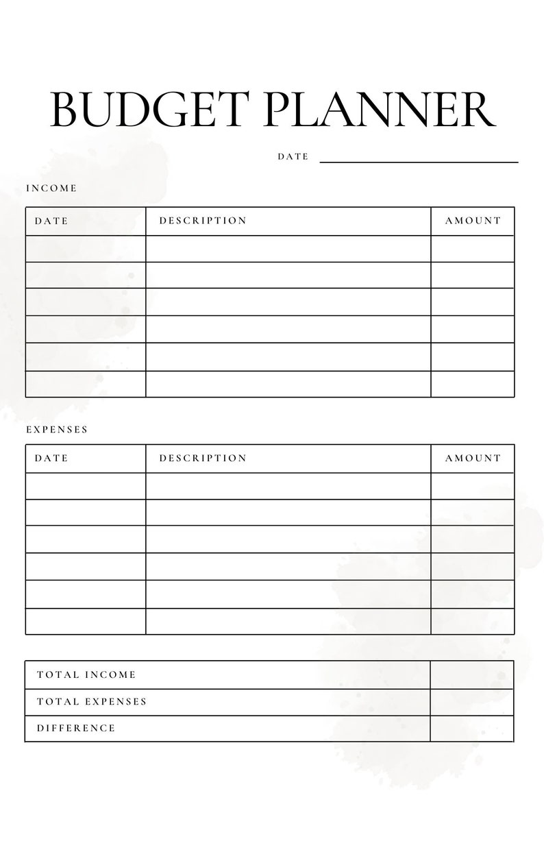 Printable Monthly Budget Planner: Income & Expense Tracker (digital ...