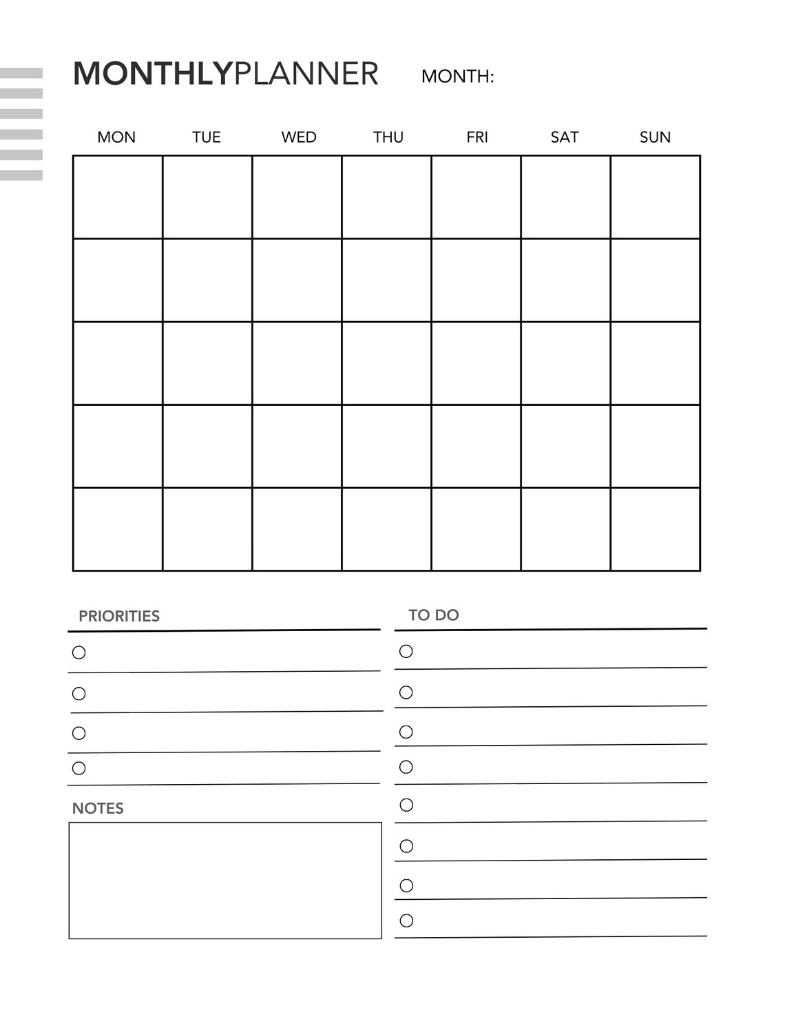 Printable Daily Calendar, Monthly Planner, Weekly Planner, Weekly ...