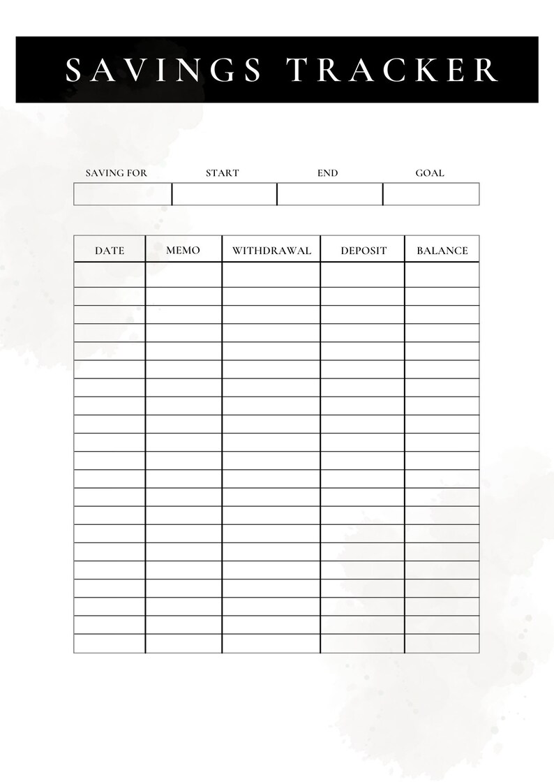 Printable Savings Tracker, Printable Debt Tracker, Debt Payment Tracker ...