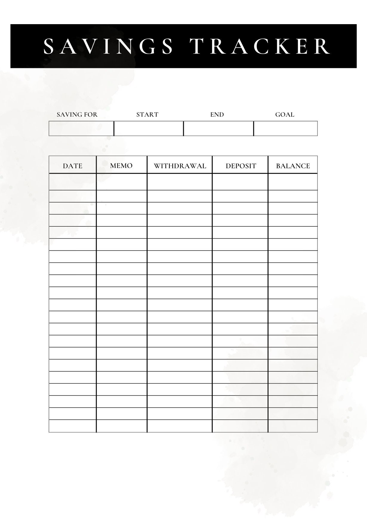 Printable Savings Tracker, Printable Debt Tracker, Debt Payment Tracker ...