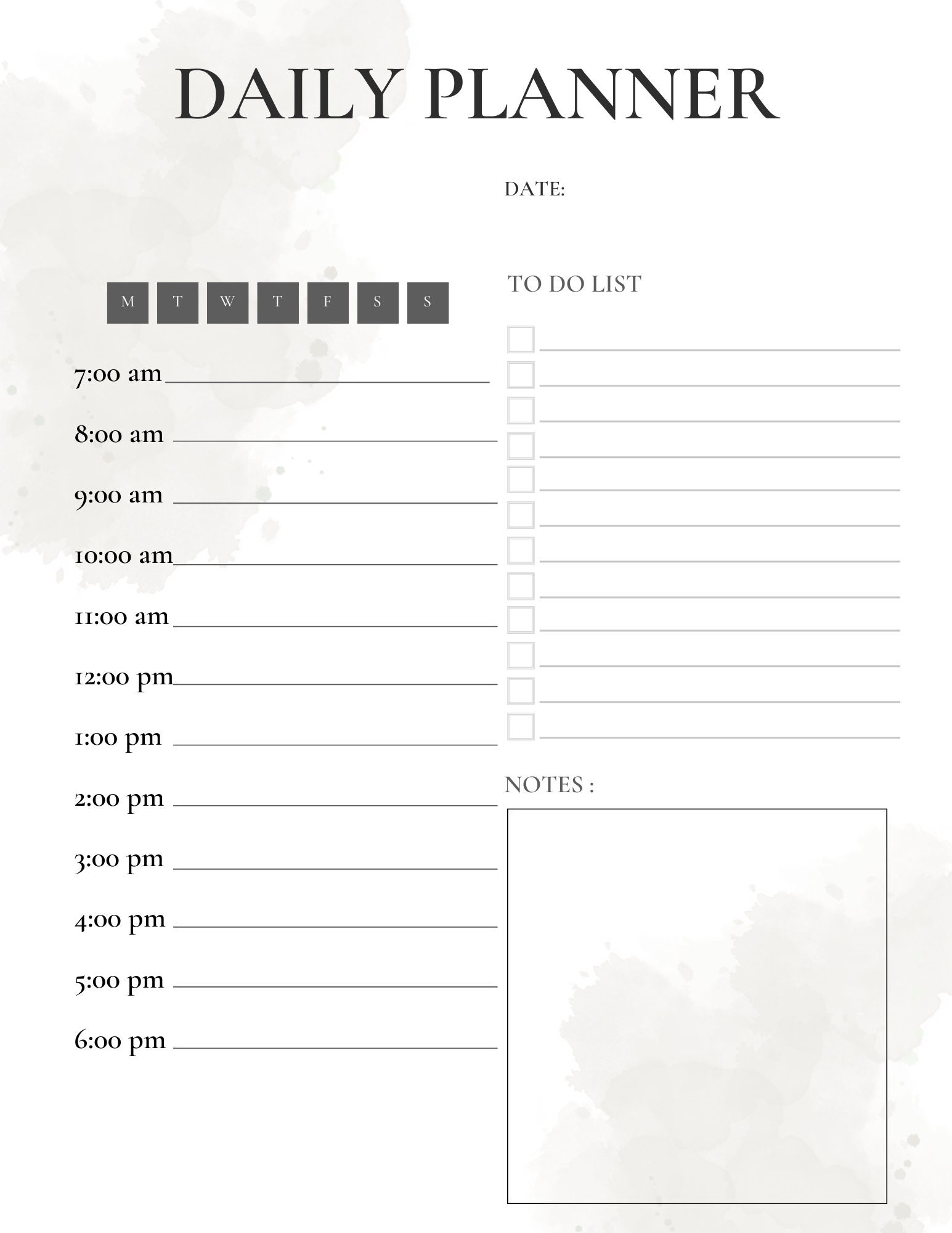 Printable Daily Calendar, Daily Calendar, Daily Planner, Weekly Planner ...