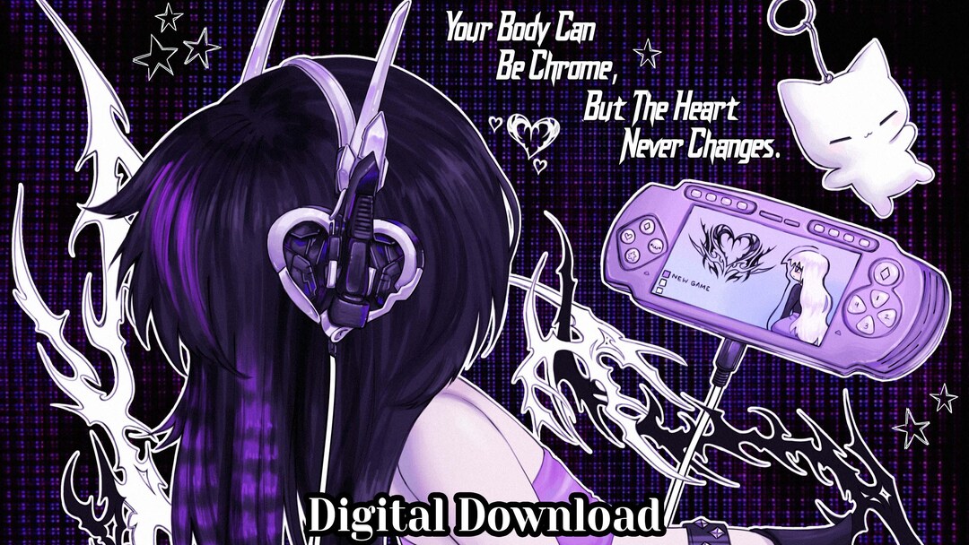 Original Illustration Desktop Wallpaper “cyberpunk Emo (dark ...