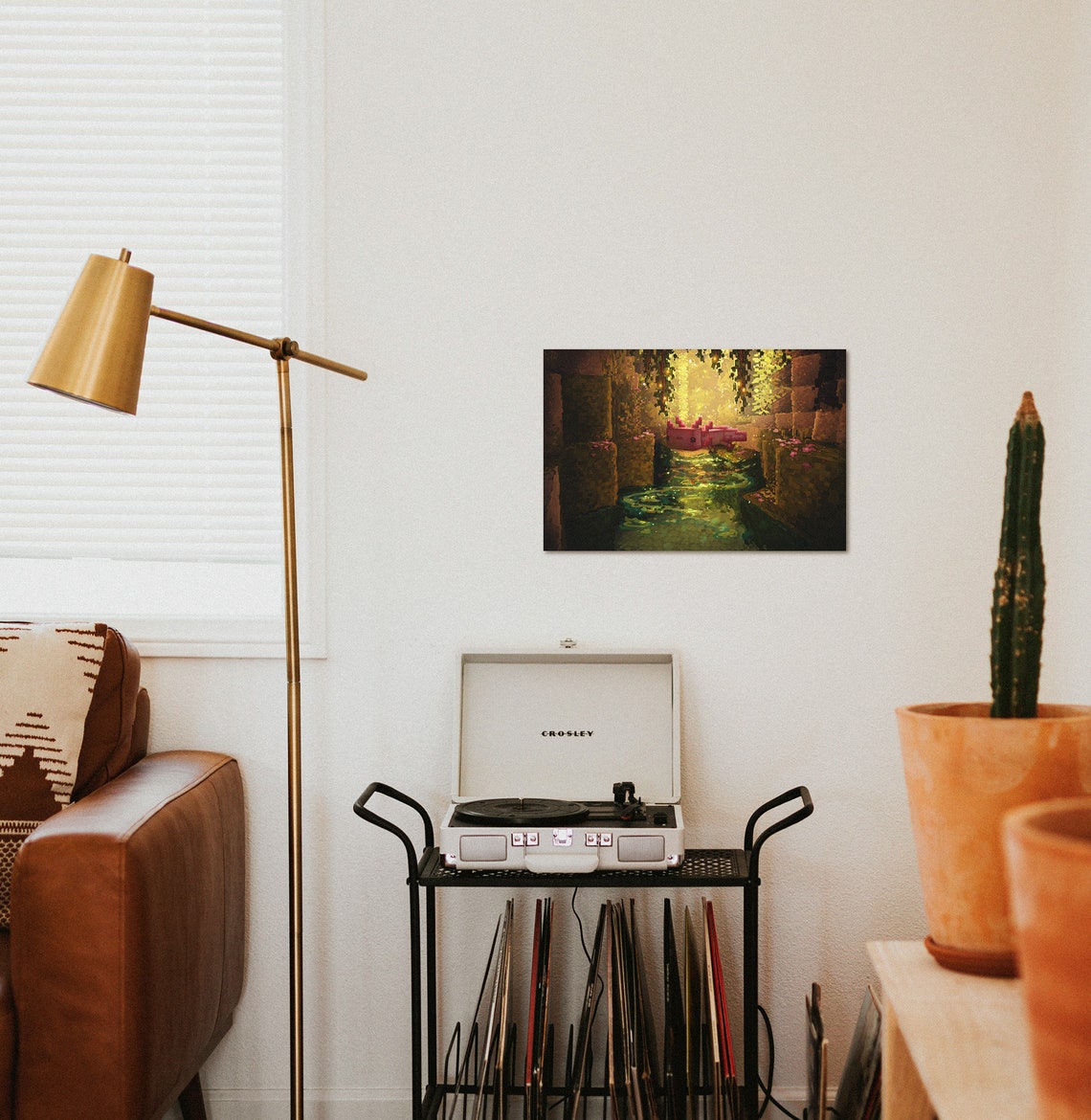 Cozy Axolotl Minecraft Axolotl Hand-drawn Poster, Original Artwork ...