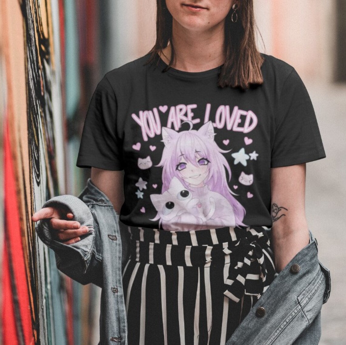 Aesthetic Kawaii Cat Shirt, Harajuku Shirt, Aesthetic Clothing, Menhera ...