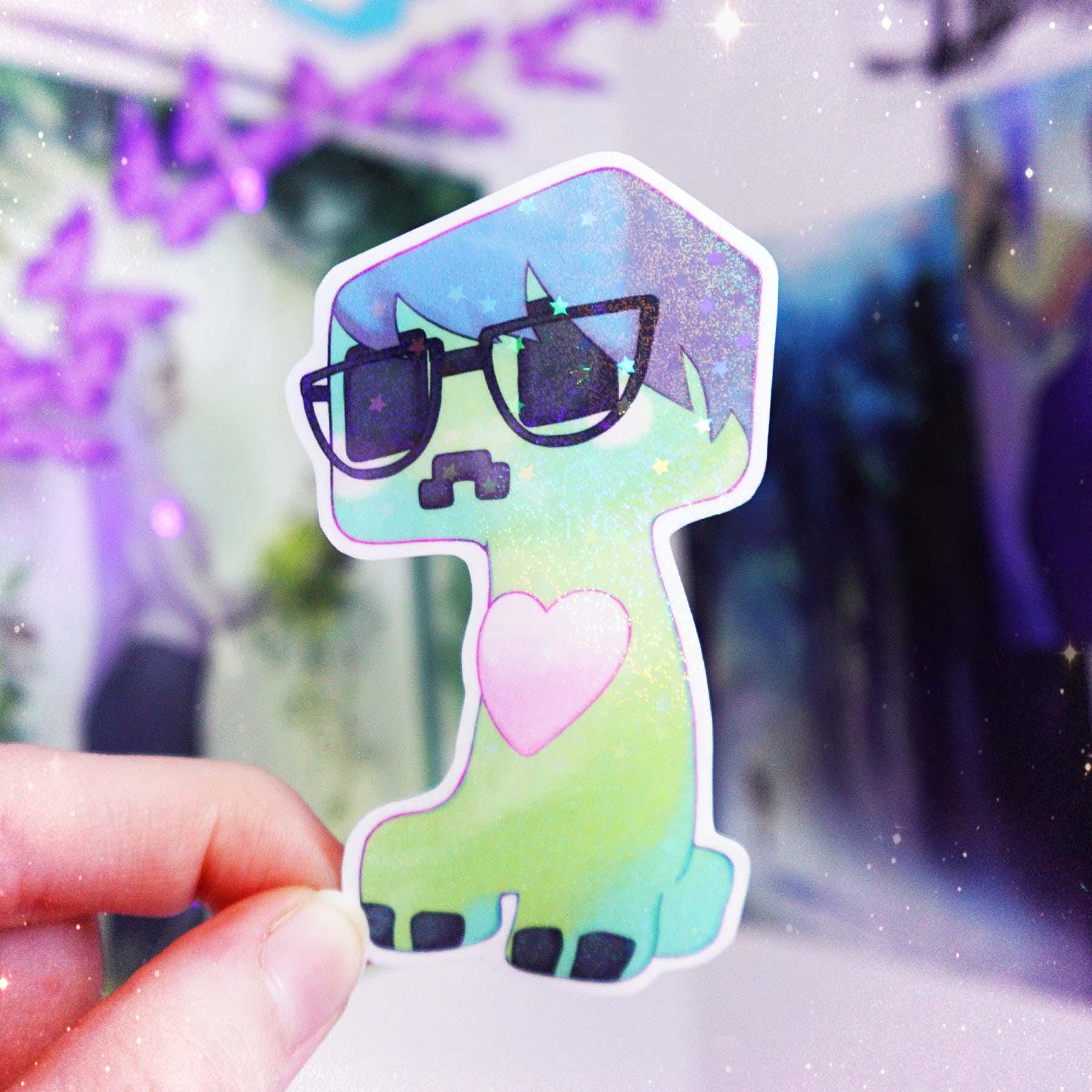Nerdy Creeper Sticker, Kawaii Minecraft Sticker, Cute Creeper Sticker ...