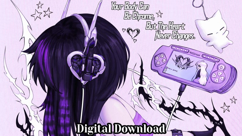 Original Illustration Desktop Wallpaper “cyberpunk Emo (light ...