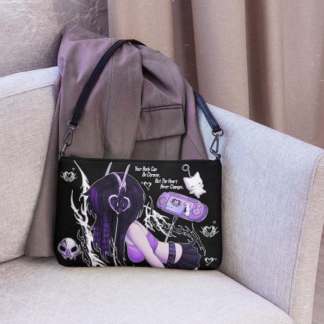 Emo Cyberpunk Crossbody Bag, Faux Leather Rave Bag - Etsy
