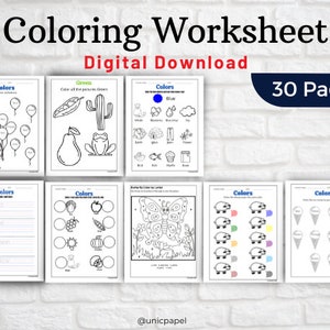 Colors of the Week Worksheets for Toddlers, Preschoolers, Kindergarten ...