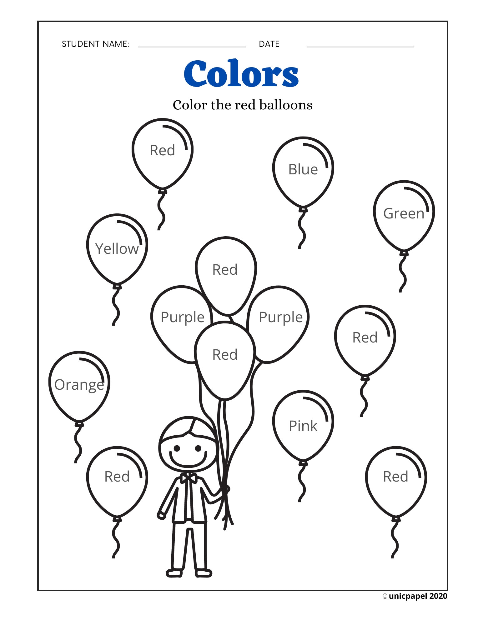 Colors of the Week Worksheets for Toddlers, Preschoolers, Kindergarten ...