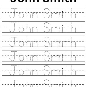 Custom Name Tracing Sheet Printable Practice Sheets Customized First ...