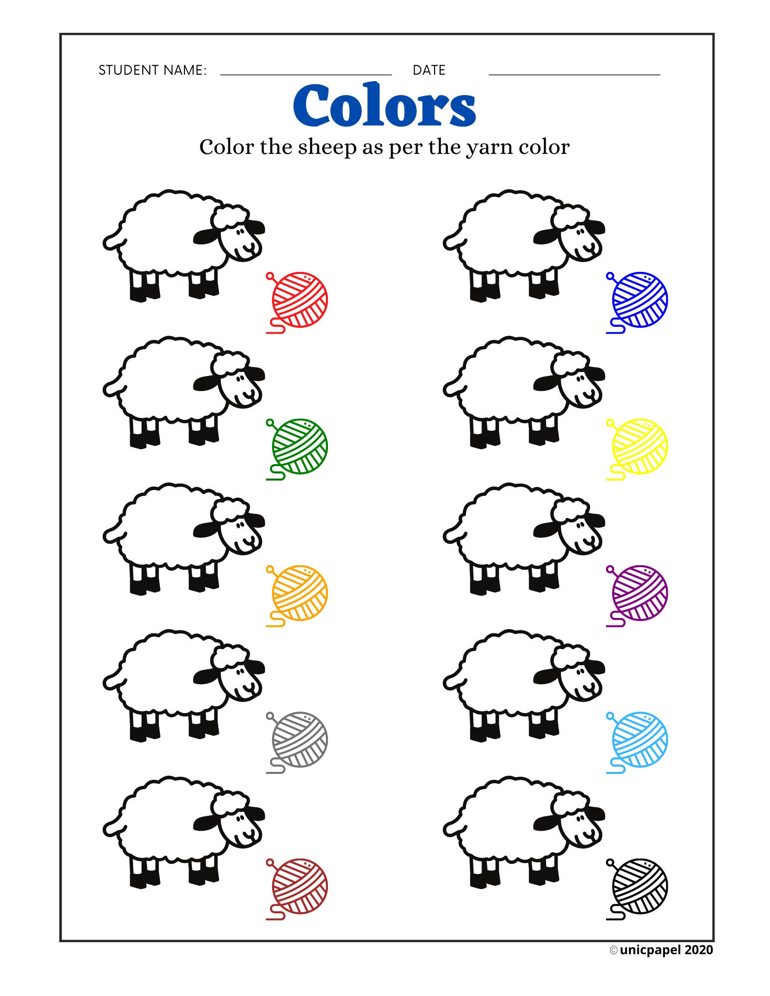 Colors of the Week Worksheets for Toddlers, Preschoolers, Kindergarten ...