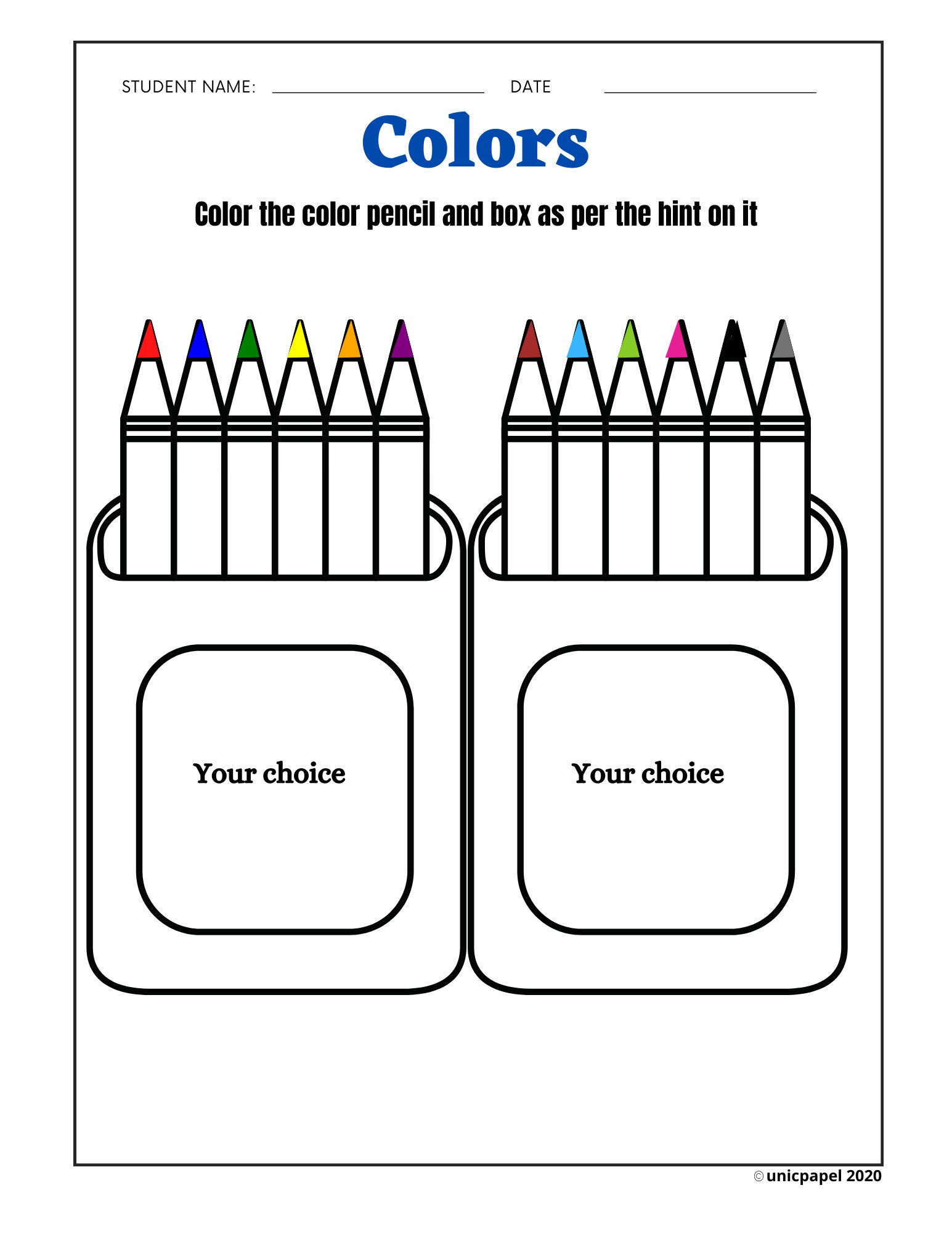 Colors of the Week Worksheets for Toddlers, Preschoolers, Kindergarten ...