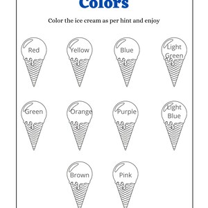 Colors of the Week Worksheets for Toddlers, Preschoolers, Kindergarten ...