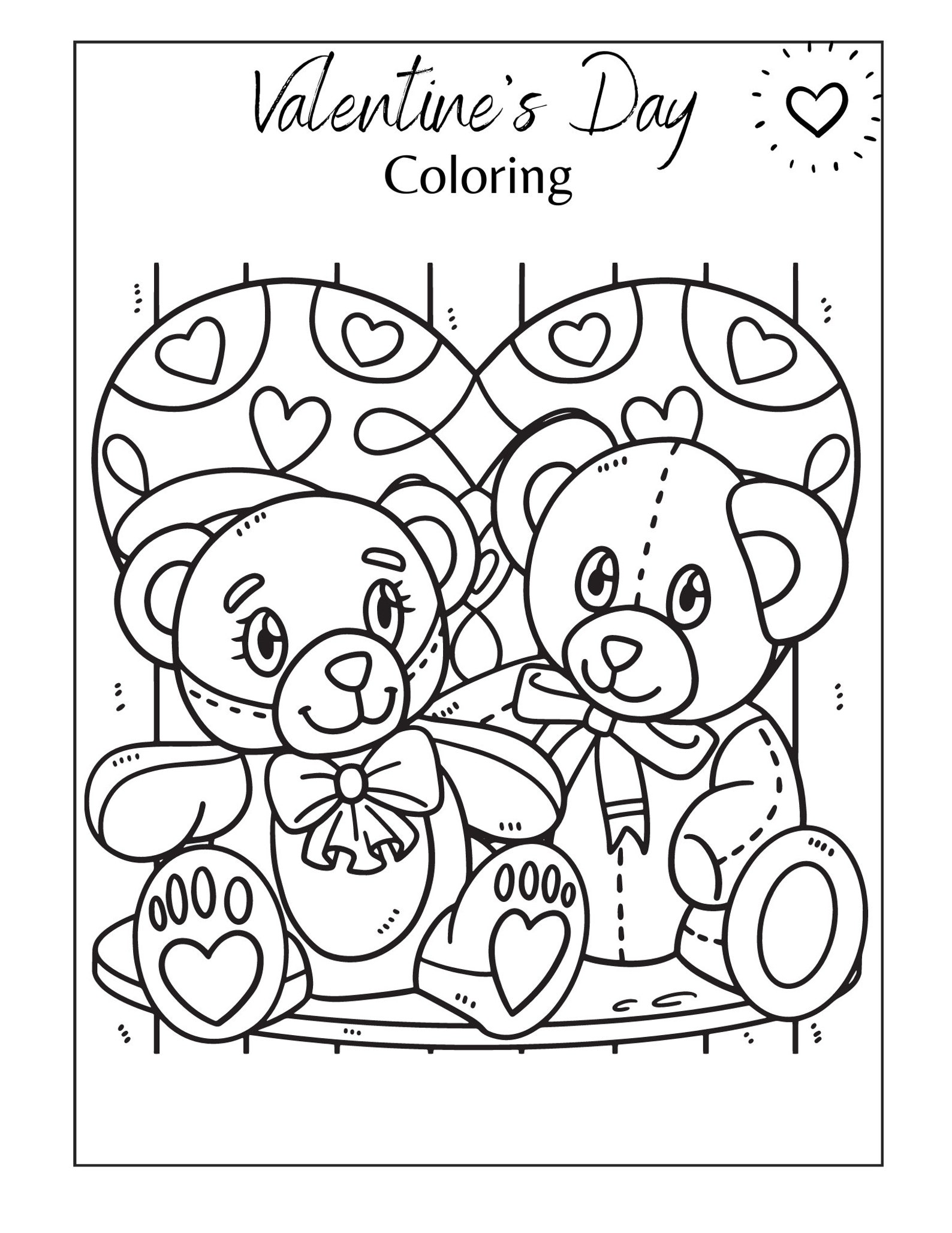 Valentine's Day Coloring Pages, Kids Coloring, Instant Download ...