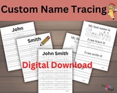 Custom Name Tracing Sheet Printable Practice Sheets Customized - Etsy
