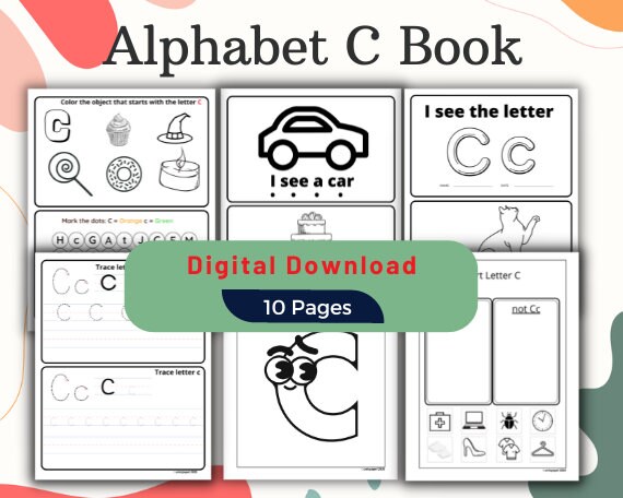 Alphabet C Book for Toddlers, Preschoolers, Kindergarten, Homeschool ...