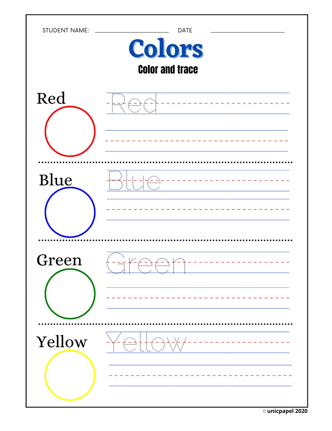 Colors of the Week Worksheets for Toddlers, Preschoolers, Kindergarten ...
