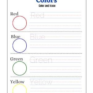 Colors of the Week Worksheets for Toddlers, Preschoolers, Kindergarten ...