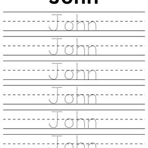 Custom Name Tracing Sheet Printable Practice Sheets Customized First ...