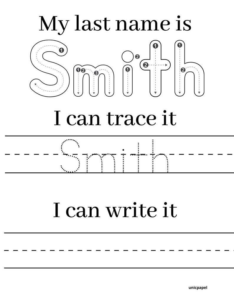 Custom Name Tracing Sheet Printable Practice Sheets Customized First ...