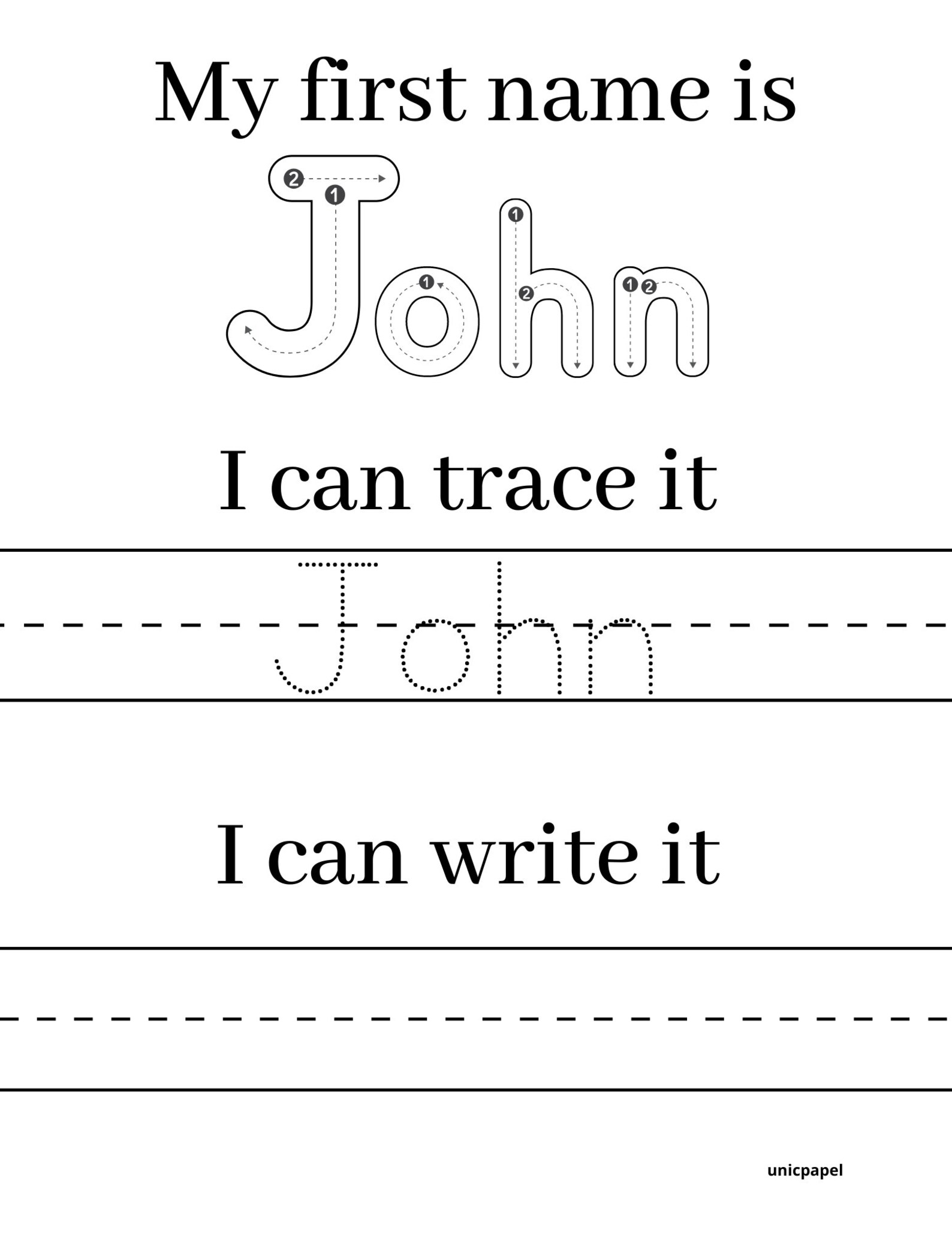 Custom Name Tracing Sheet Printable Practice Sheets Customized First ...