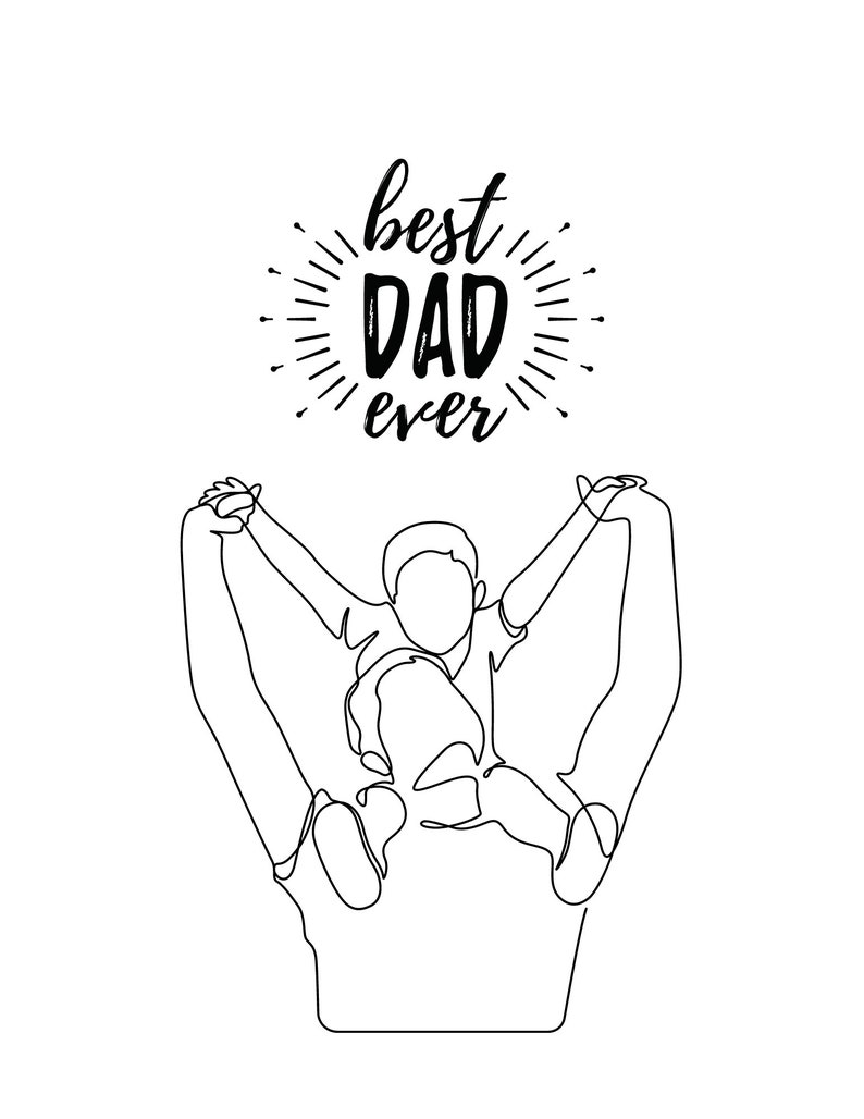 Fathers Day Printable Coloring Page Printable All About Dad - Etsy