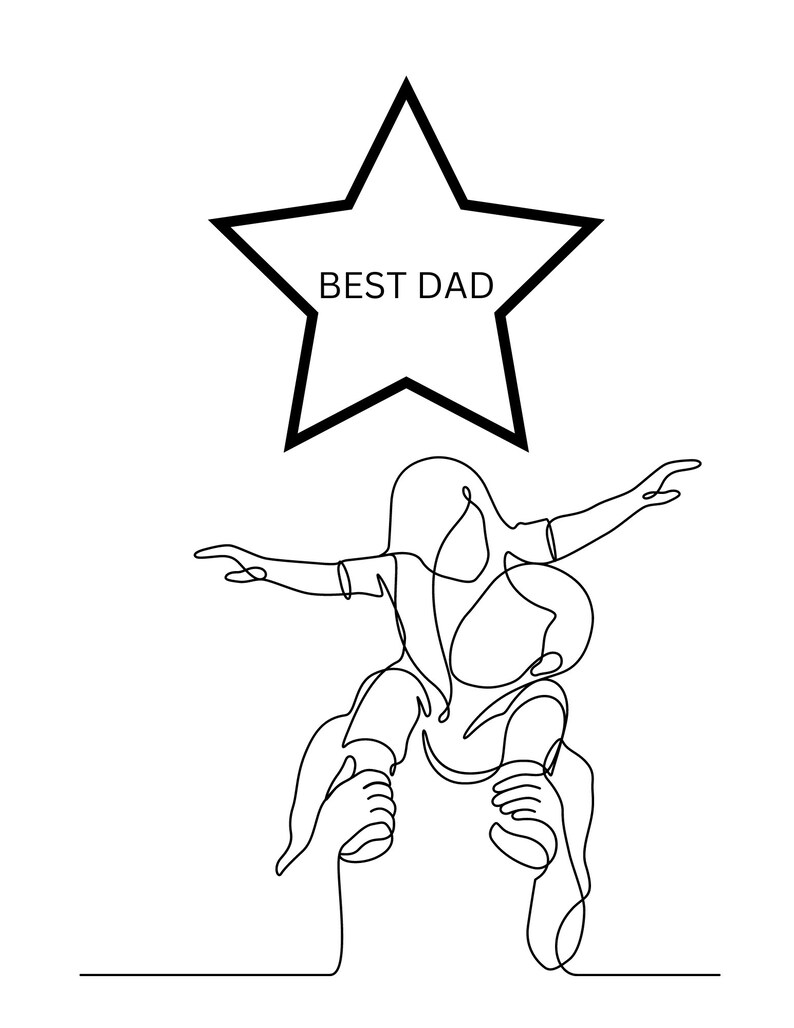 Fathers Day Printable Coloring Page Printable All About Dad - Etsy