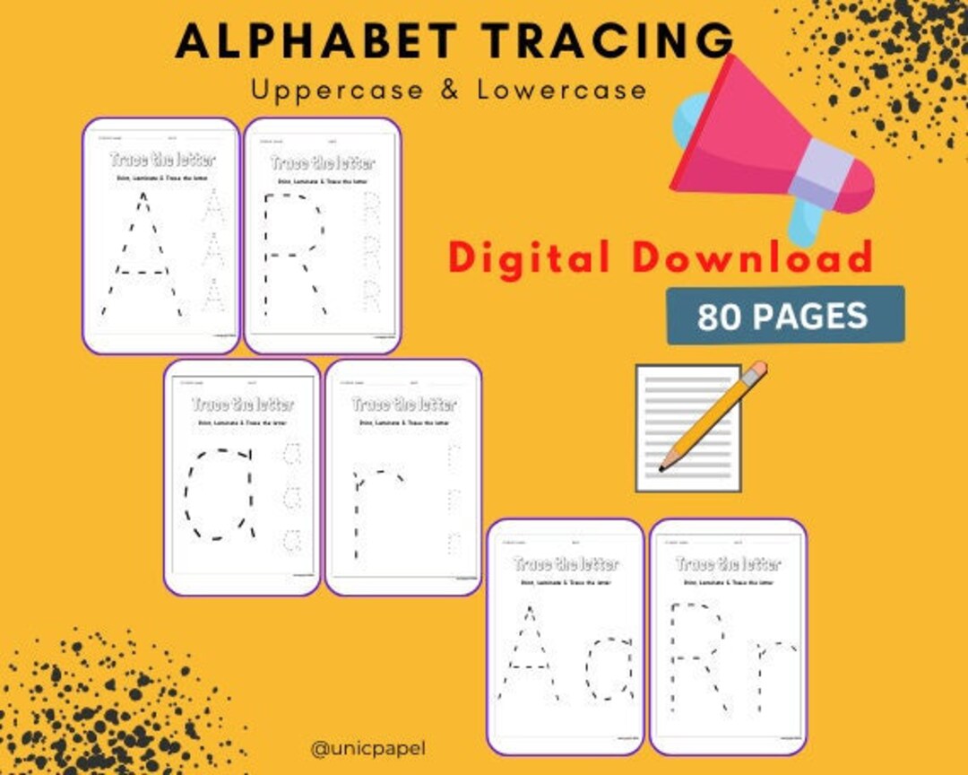 Alphabets Tracing, Digital Alphabet Worksheets, Toddler Tracing ...