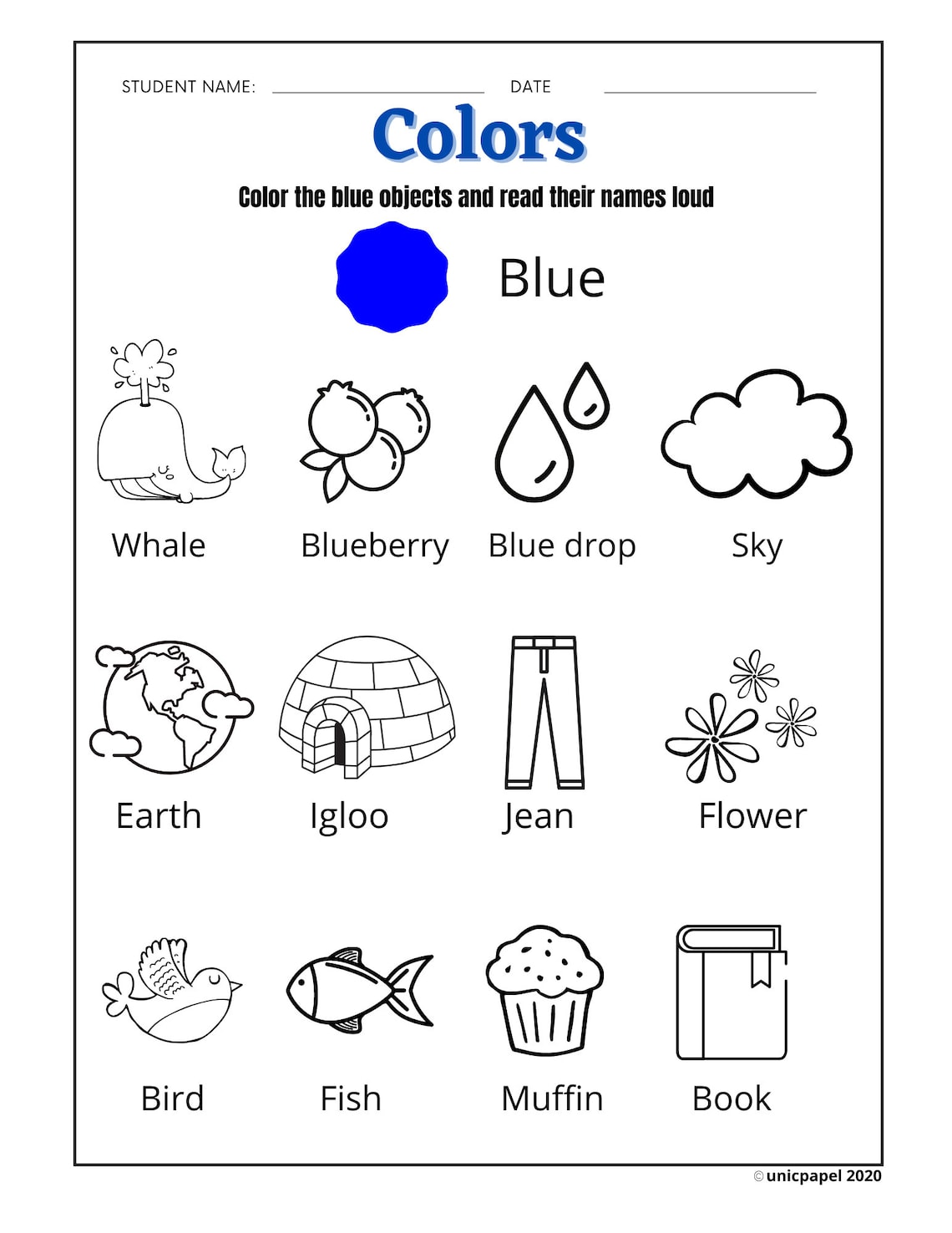 Colors of the Week Worksheets for Toddlers, Preschoolers, Kindergarten ...