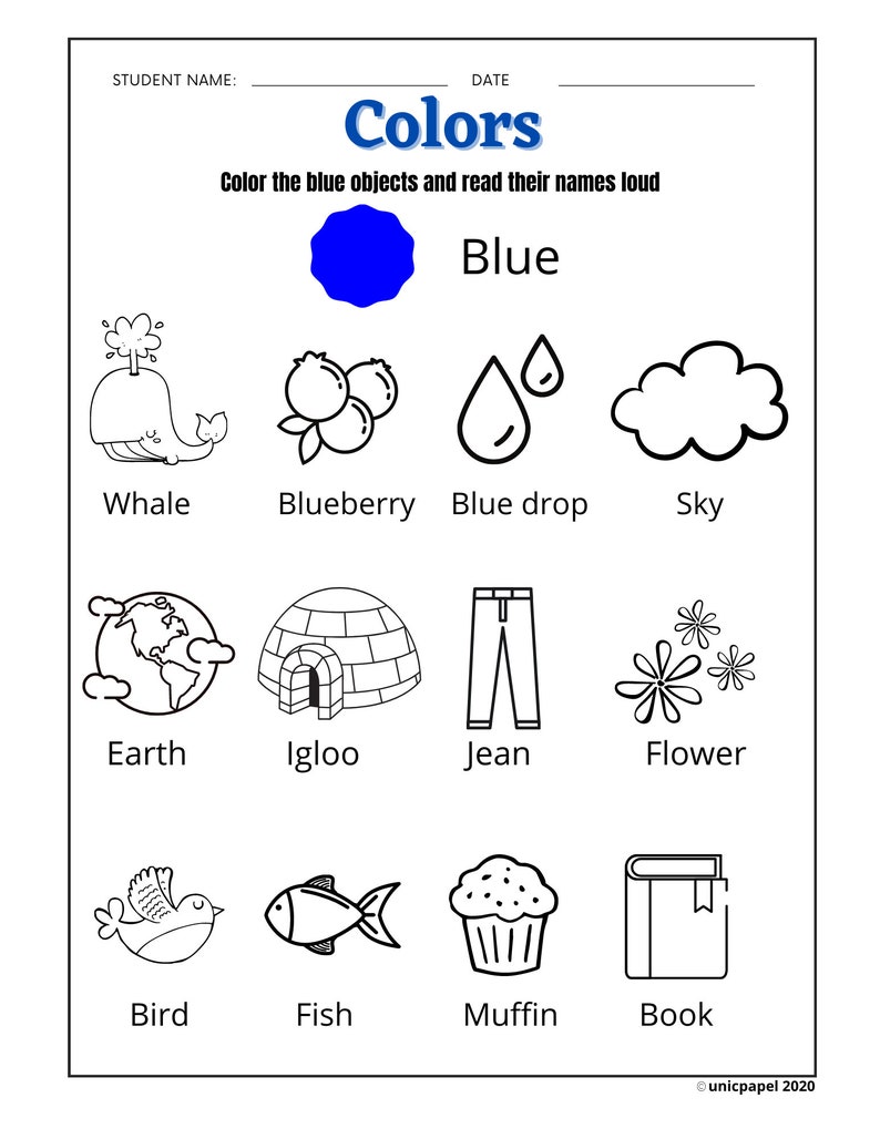 Colors of the Week Worksheets for Toddlers, Preschoolers, Kindergarten ...