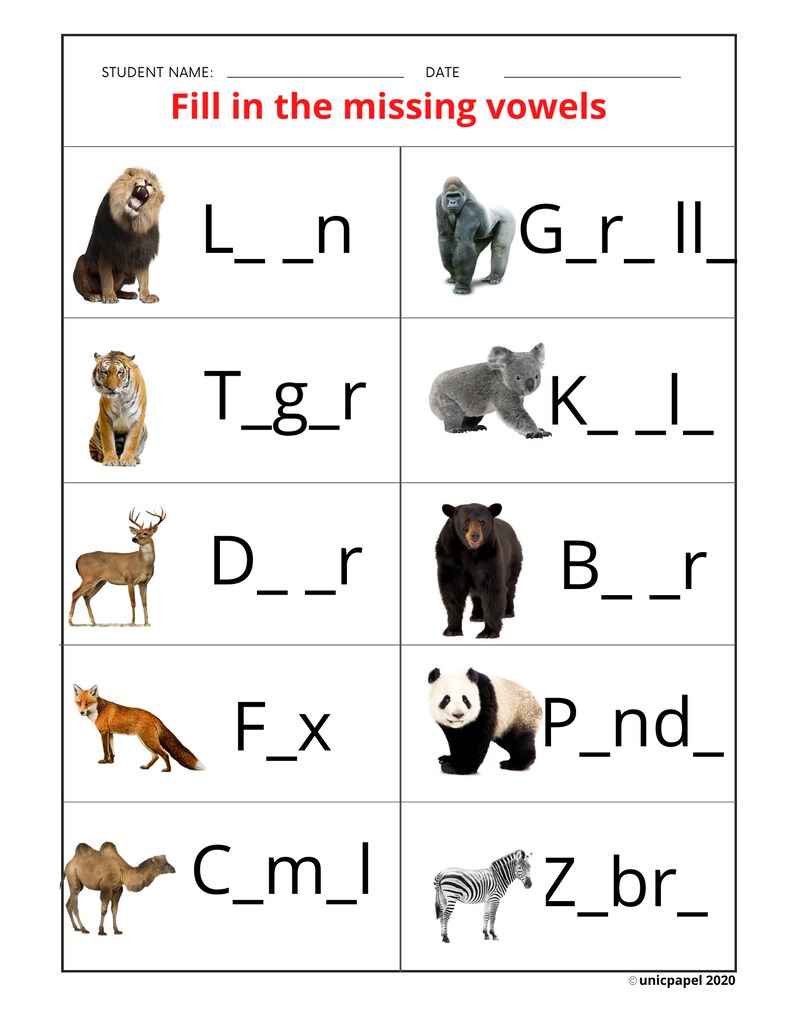 Animals Learn Sheet, Worksheet Printable|pet Animals|wild Animals|farm ...