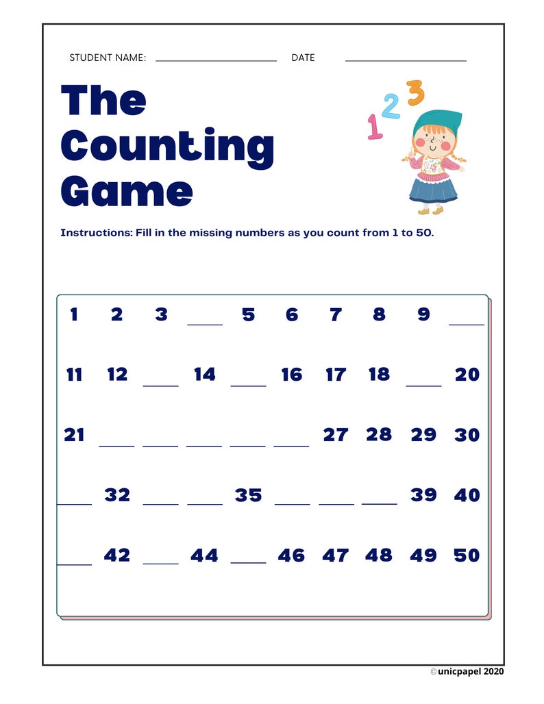 Math Counting Activity Learning Worksheet Math Worksheet Counting Busy ...