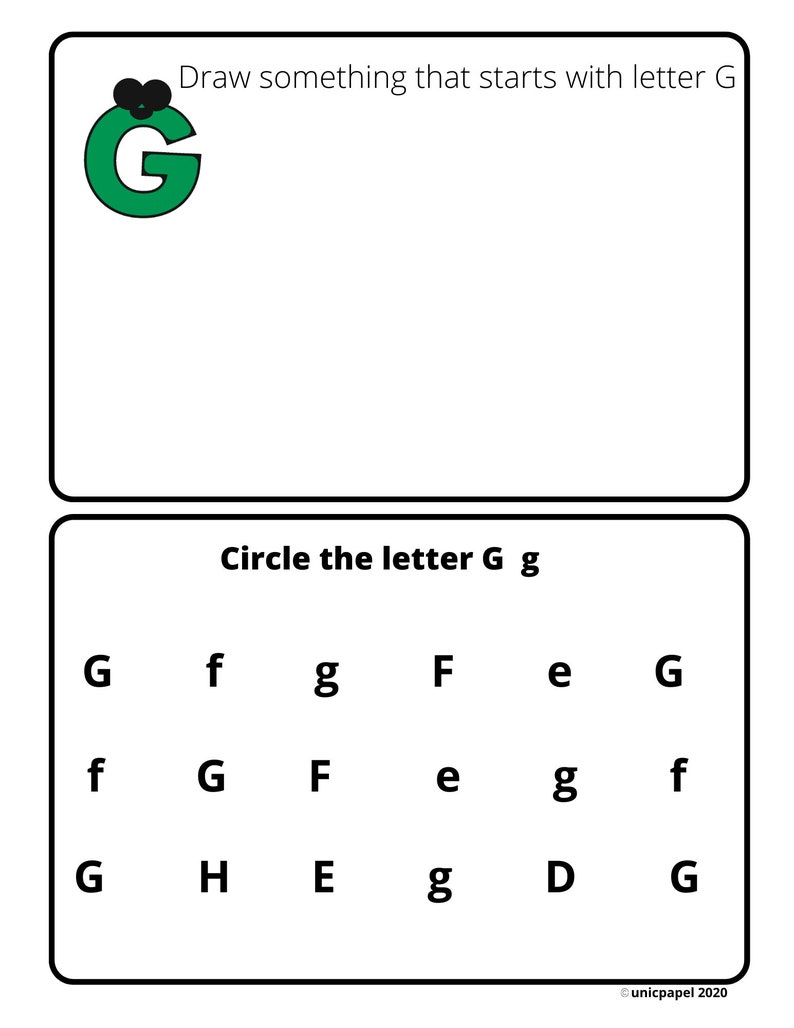 Alphabet G Book for Toddlers, Preschoolers, Kindergarten, Homeschool ...