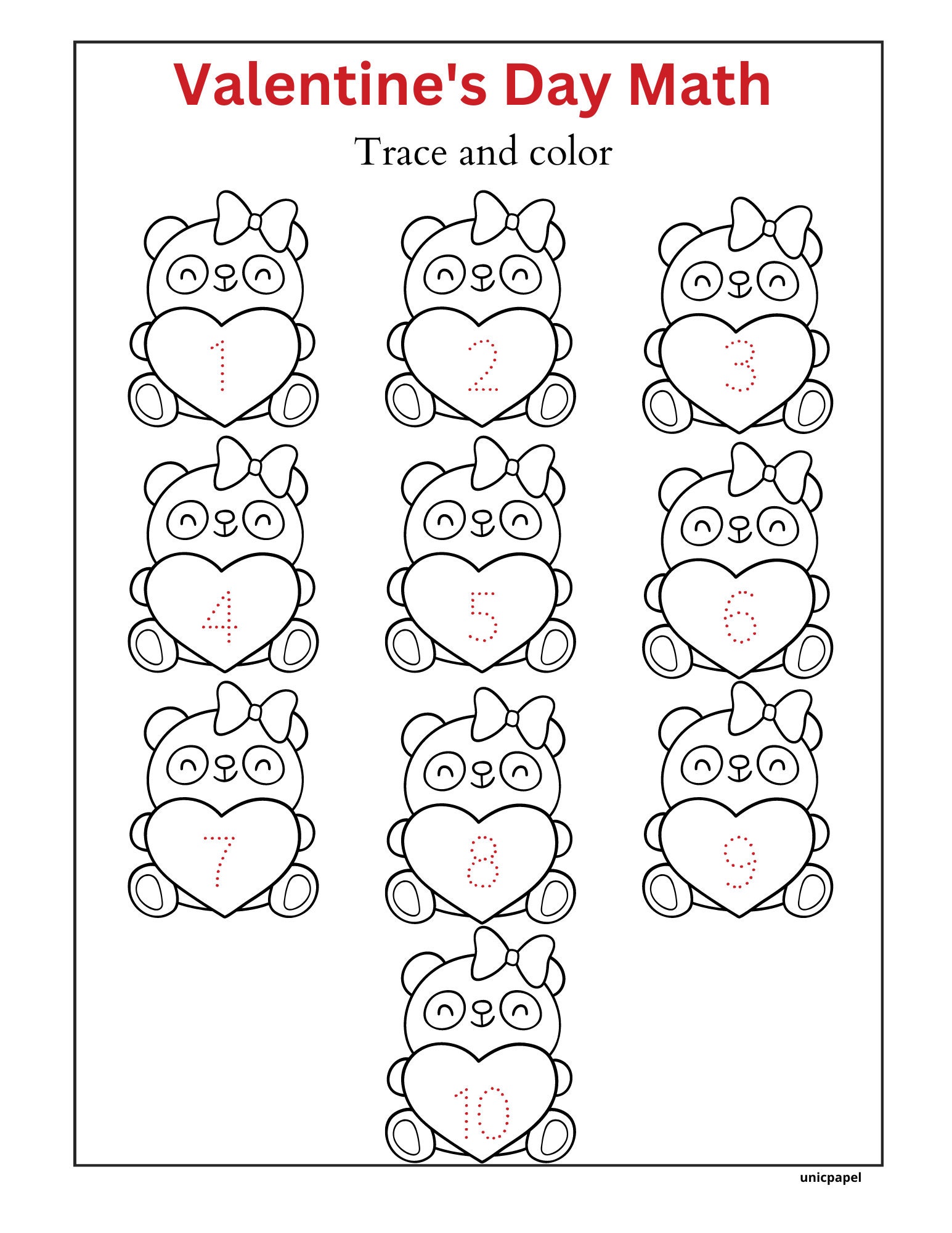Valentine's Day Math Worksheet, Counting, Kids Coloring, Sorting ...