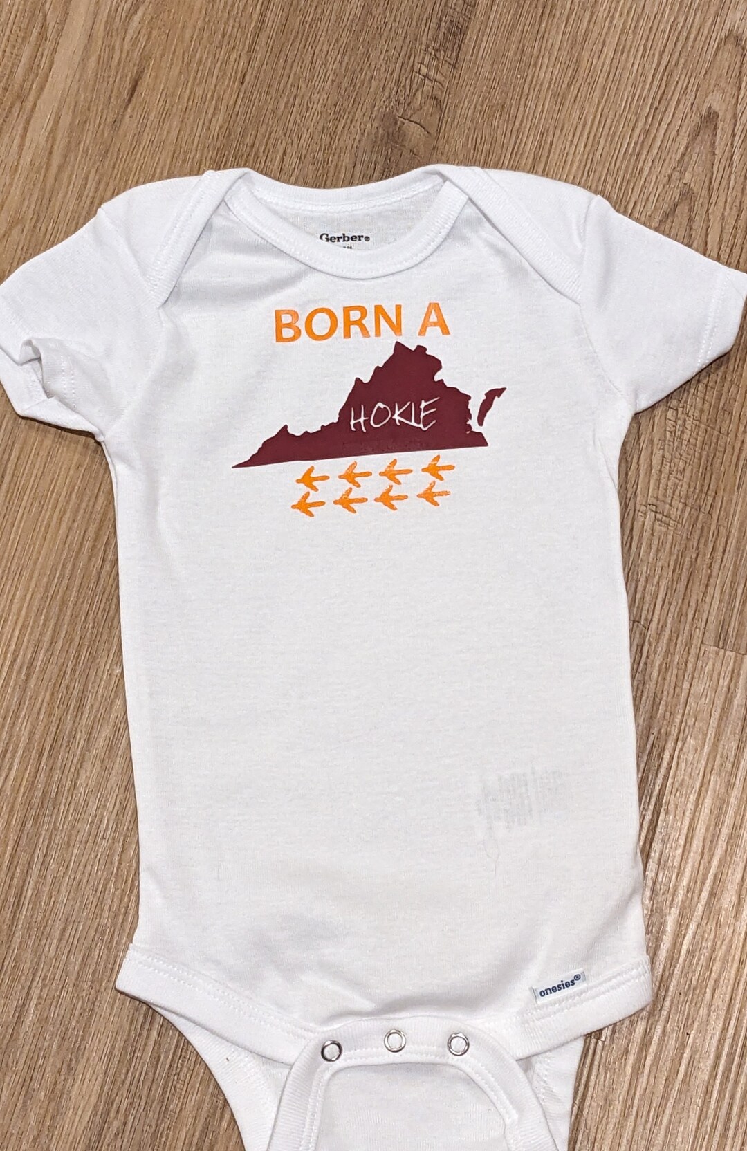 Virginia Tech | Born A Hokie | Hokie Baby Onesie - Etsy