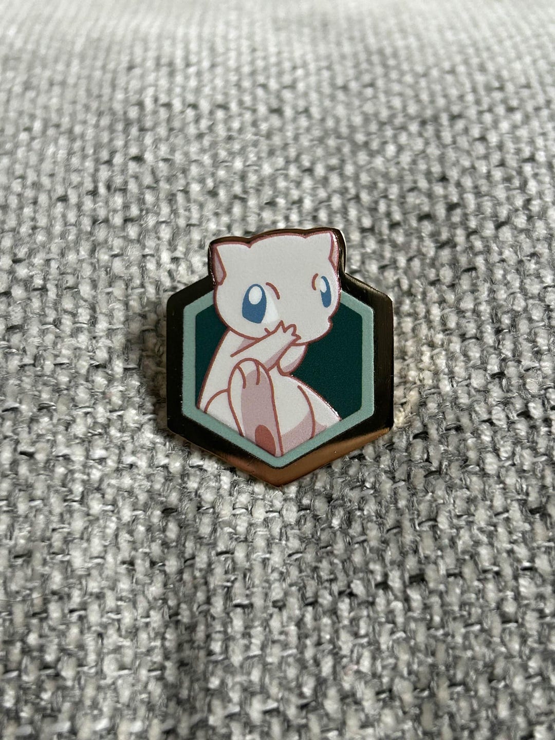 Mew Enamel Pin Inspired by Pokémon TCG Pocket Card Game Emblem, Gold ...