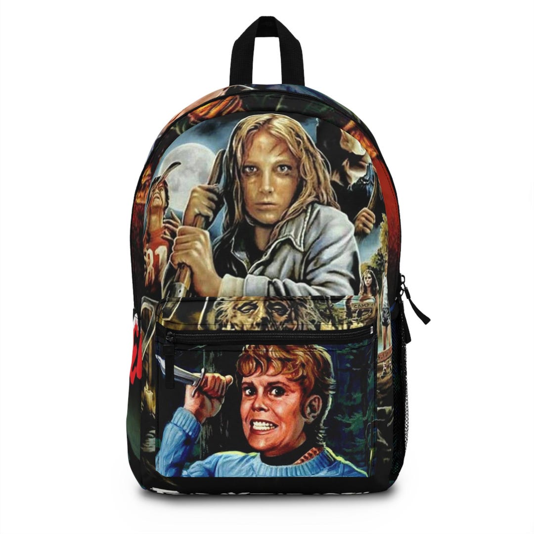 Horror Movie Backpack, Friday the 13th Movie Clips Painted Pattern ...
