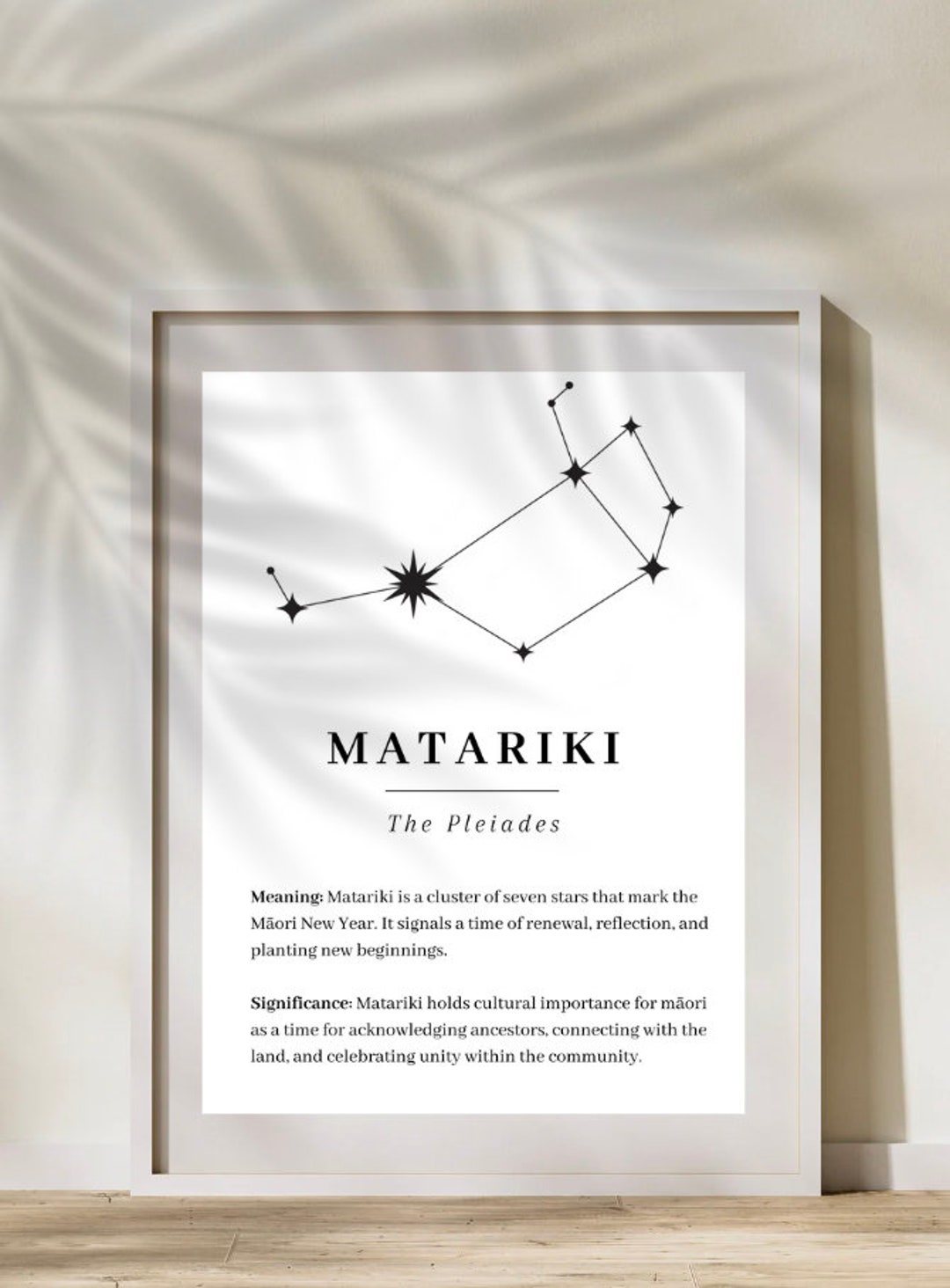 Matariki the Pleiades Constellation Print - Etsy