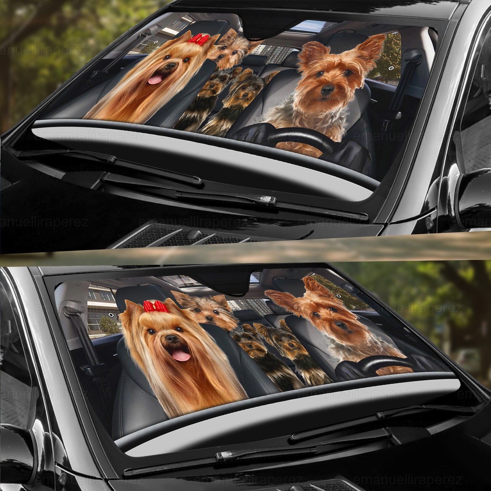 Yorkshire Terrier Car Sun Shade, Yorkshire Auto Car Sun Shade, Dog Car ...