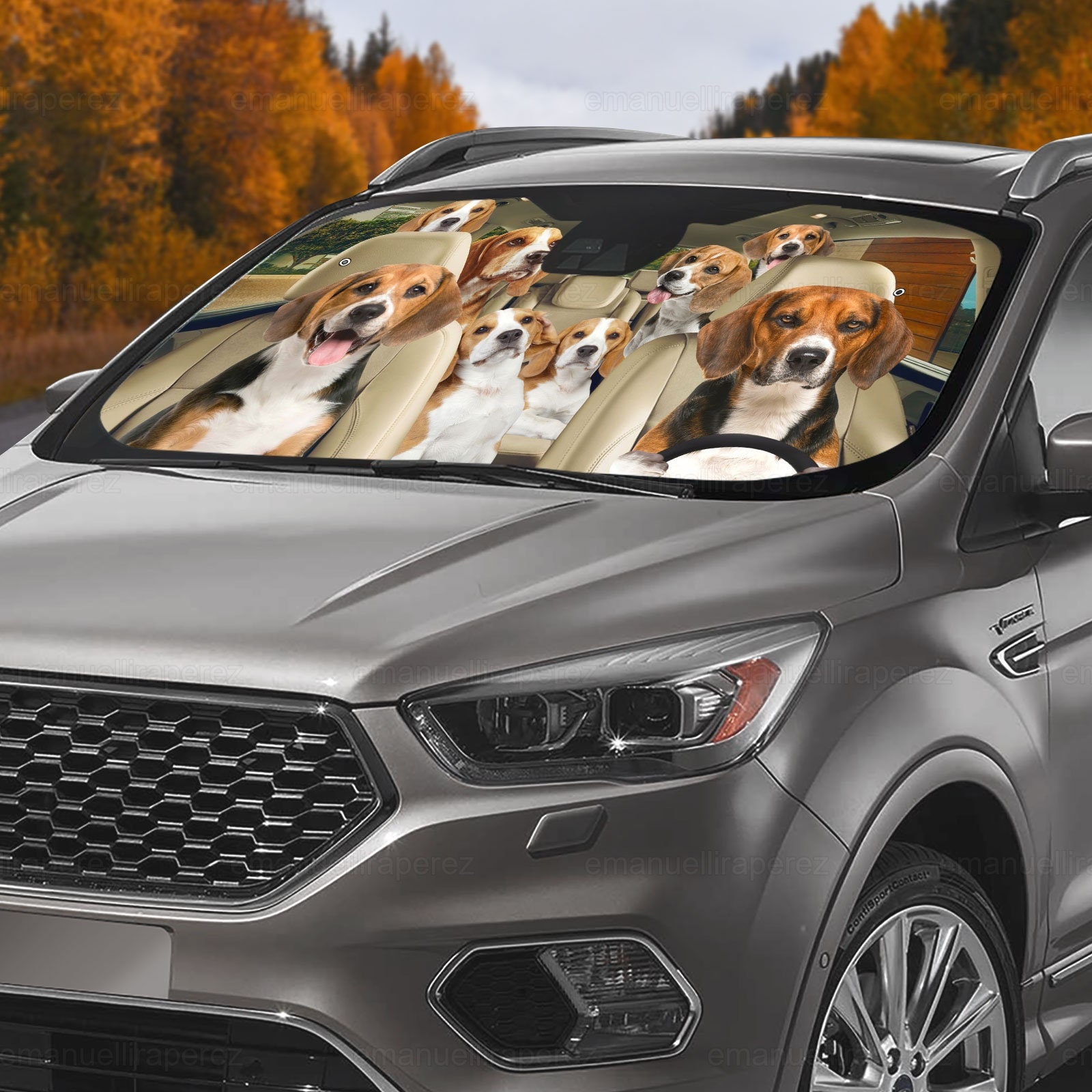 Beagle Car Sunshade, Beagle Sun Shade, Beagle Car Windshield, Beagle ...