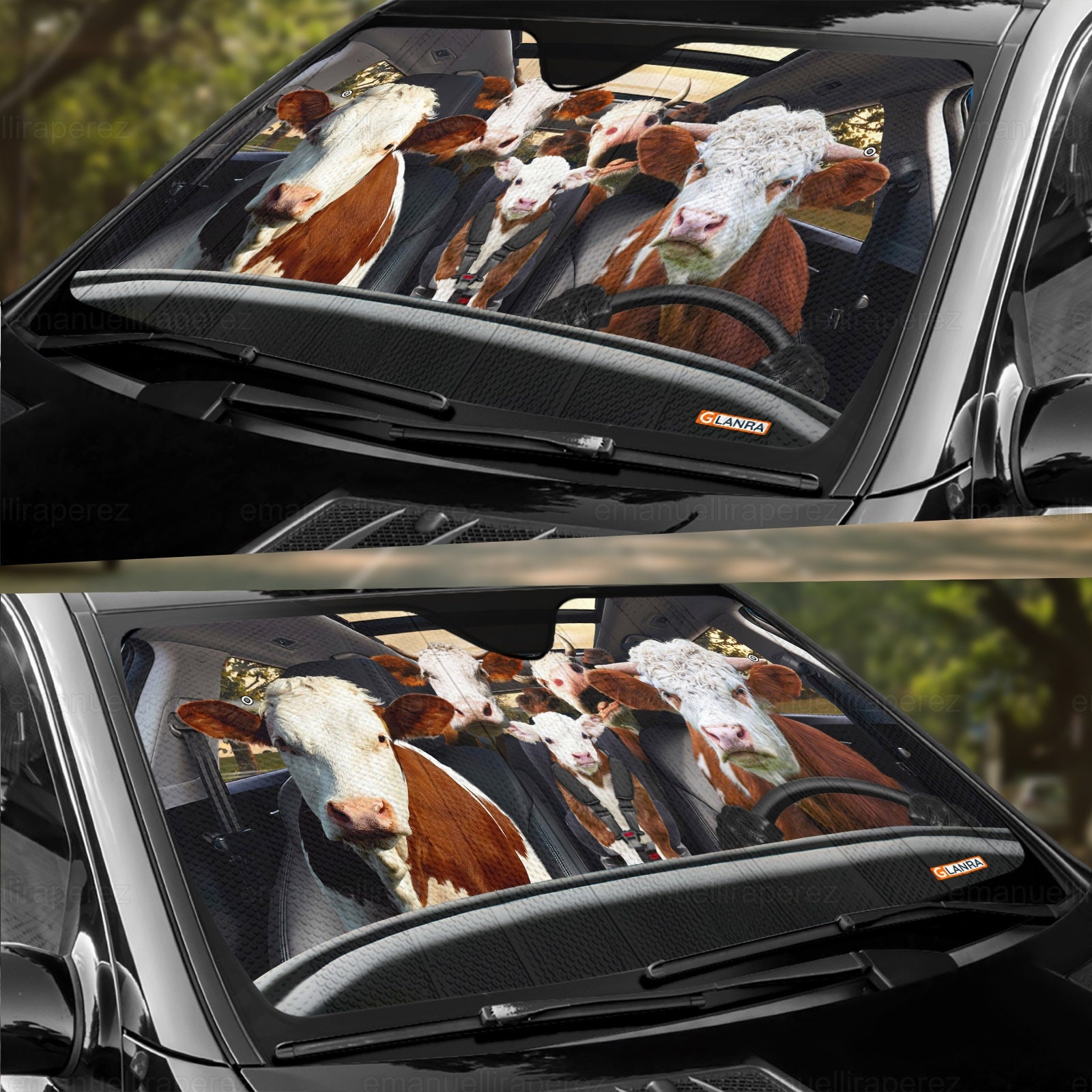 Cow Car Sunshade, Cow Gifts, Heifer Car Sun Shade, Cow Car Decoration ...