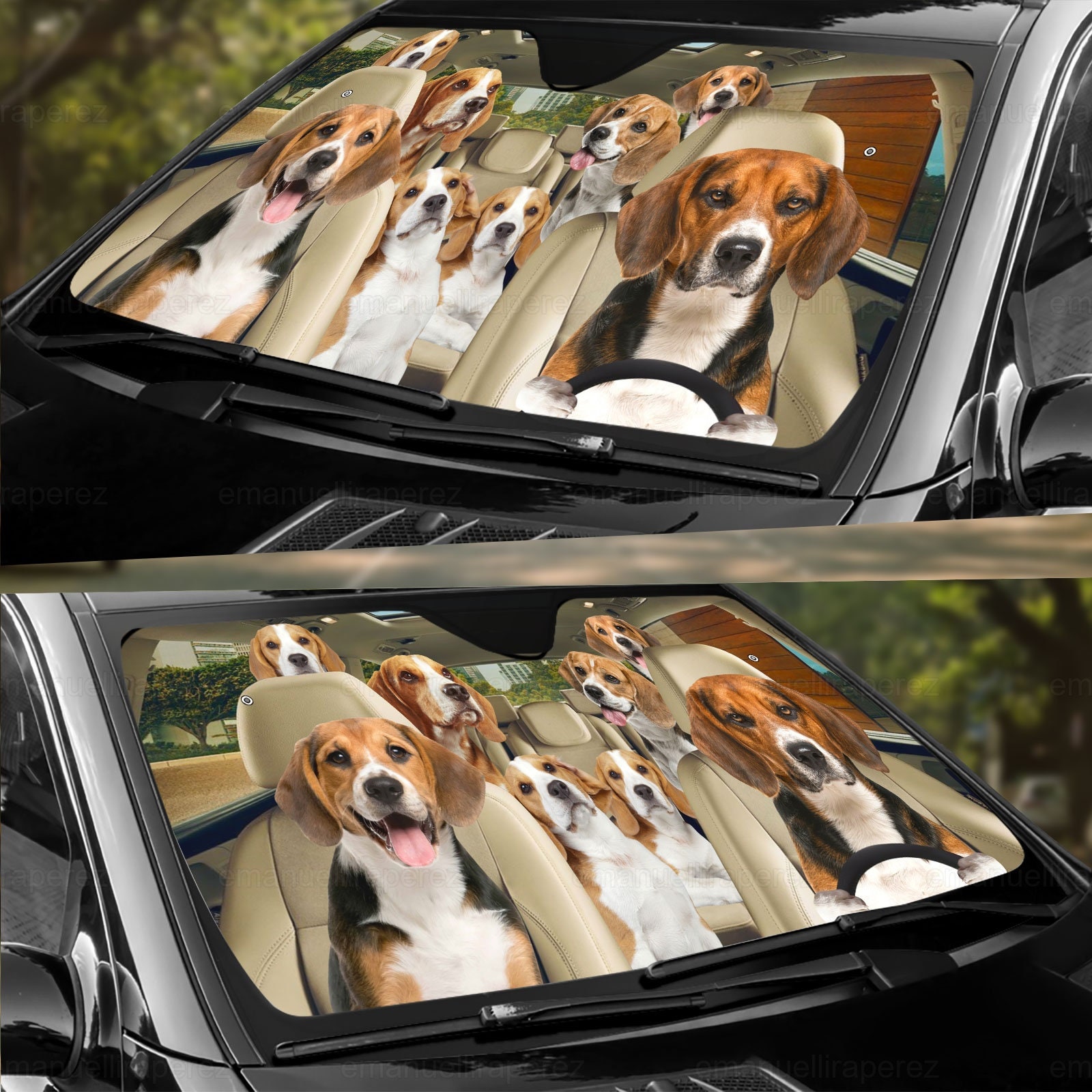 Beagle Car Sunshade, Beagle Sun Shade, Beagle Car Windshield, Beagle ...