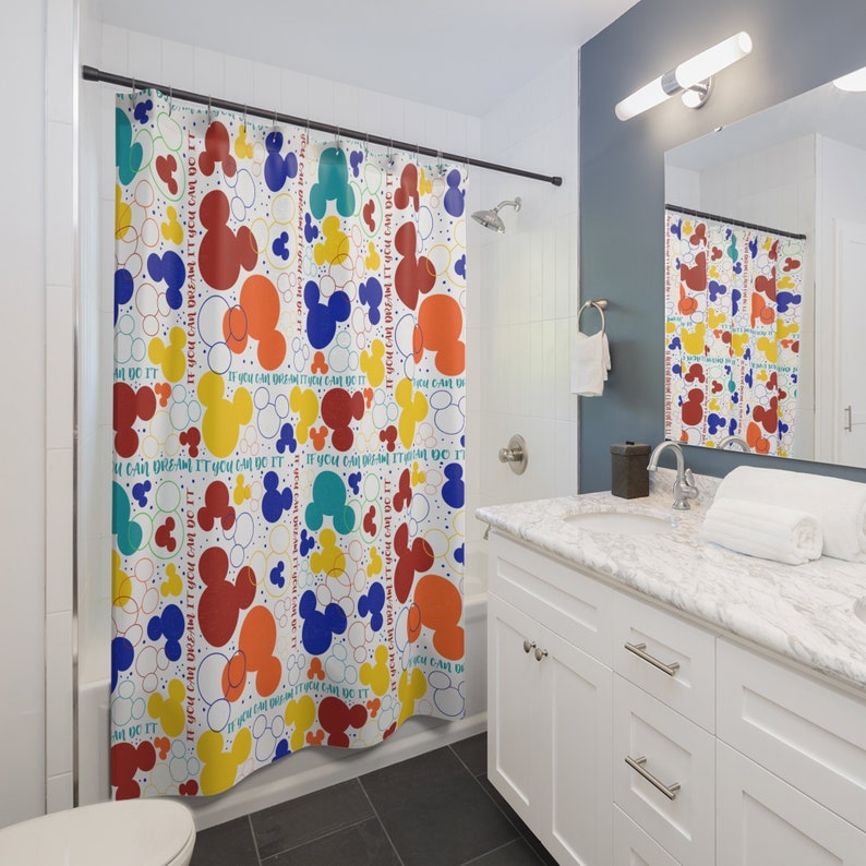 Disney's Mickey Mouse Shower Curtain, Magic Kingdom Shower, Disney ...